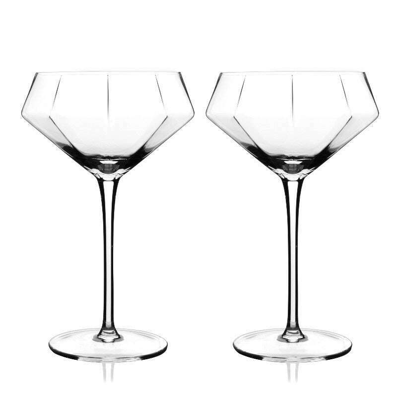 Viski Seneca Diamond Martini Glasses Set Of 2 Mooch