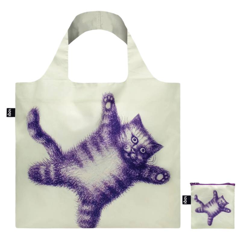 Loqi Reusable Bag Flying Purr Ple Cat – Mooch