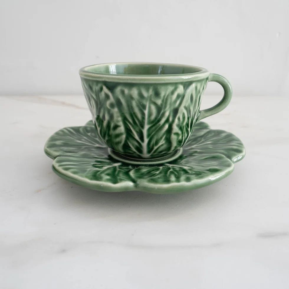 Bordallo Pinheiro Cabbage Coffee Cup & Saucer Natural – Mooch