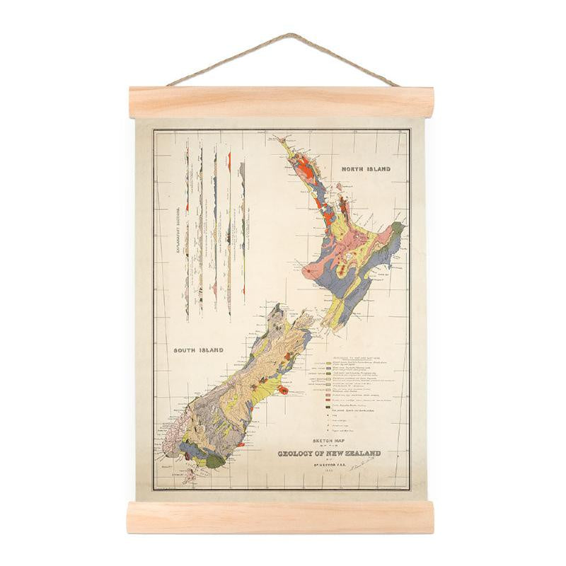 100% NZ Wall Chart Geology Of New Zealand Small – Mooch