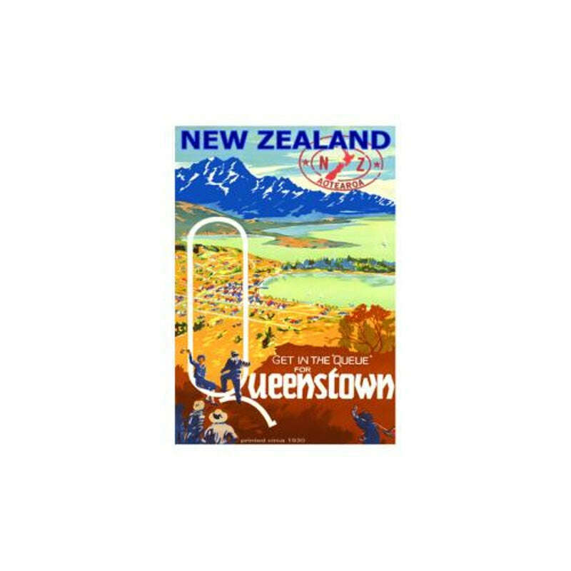 Queenstown Vintage Poster Magnet - Kiwiana Fridge Decor – Mooch